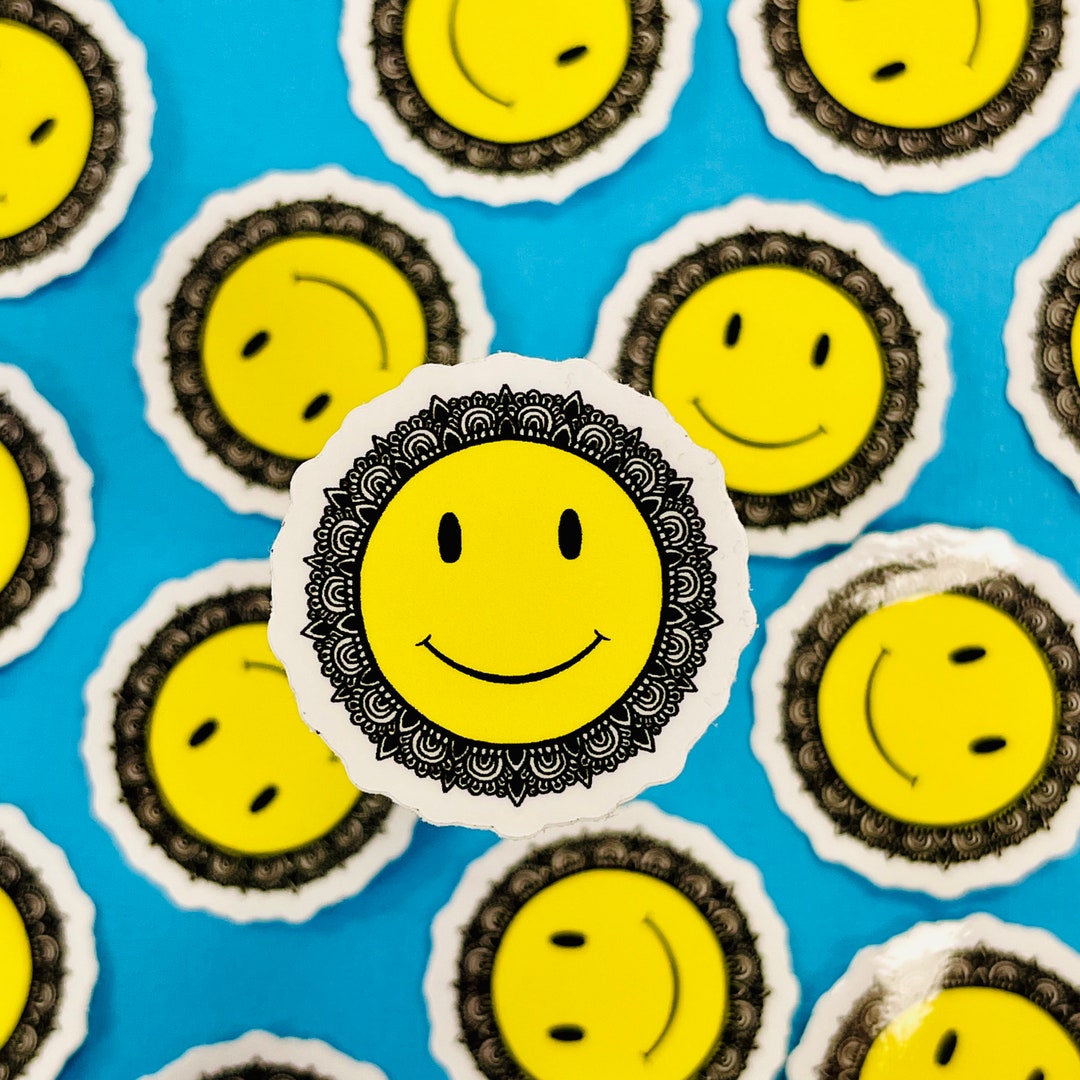 Mini Smiley Face Sticker (WATERPROOF) - Etsy