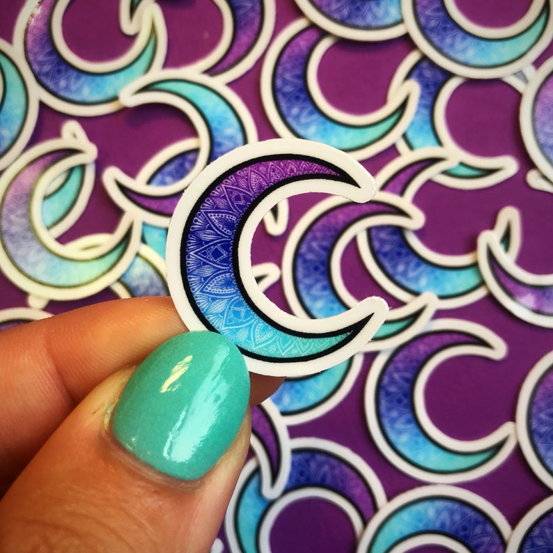 Mini Moon Sticker WATERPROOF | Etsy