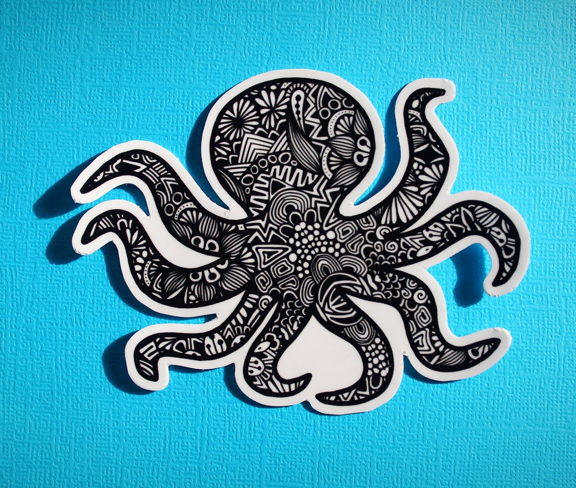 Octopus Sticker WATERPROOF | Etsy
