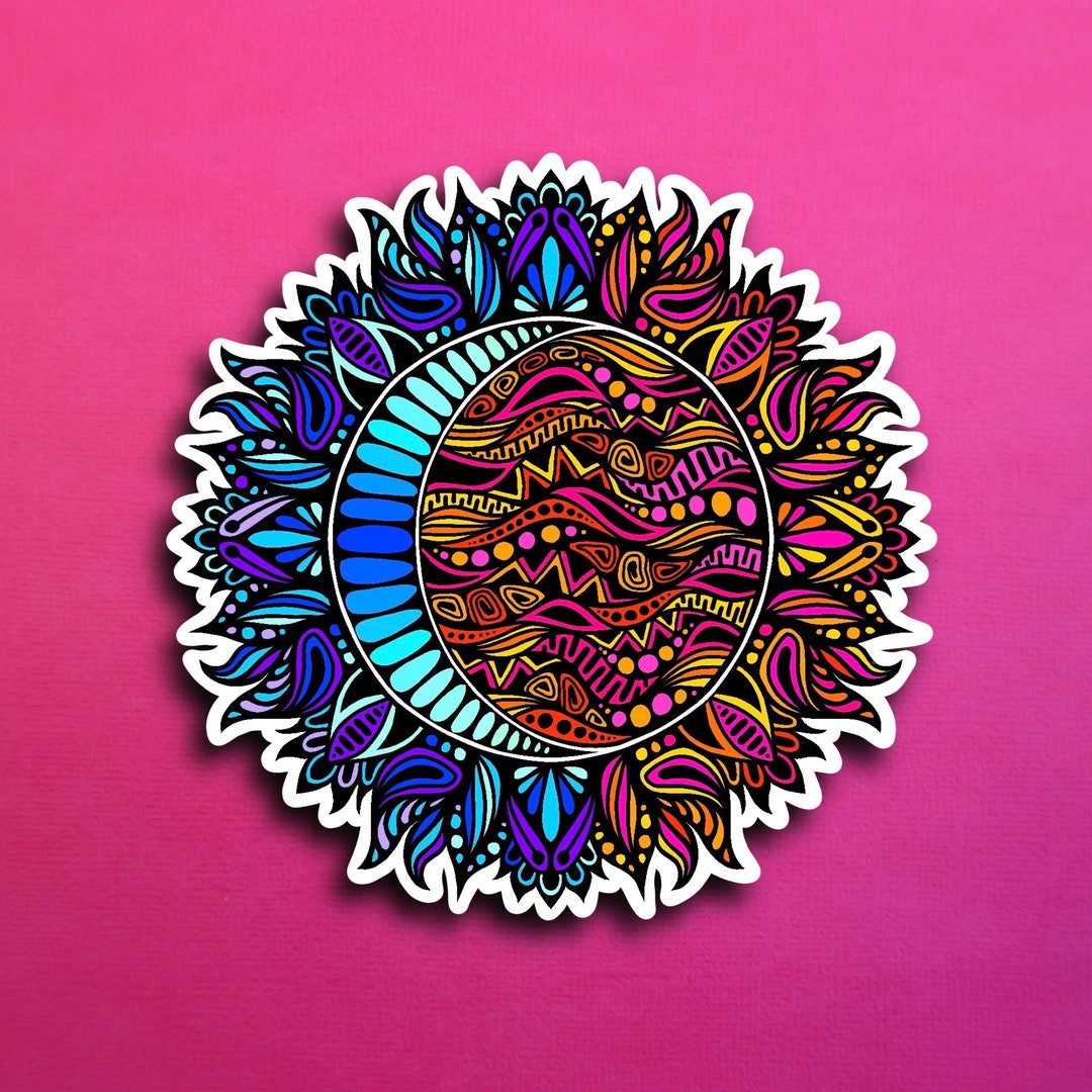 Floral Sun and Moon Sticker WATERPROOF - Etsy