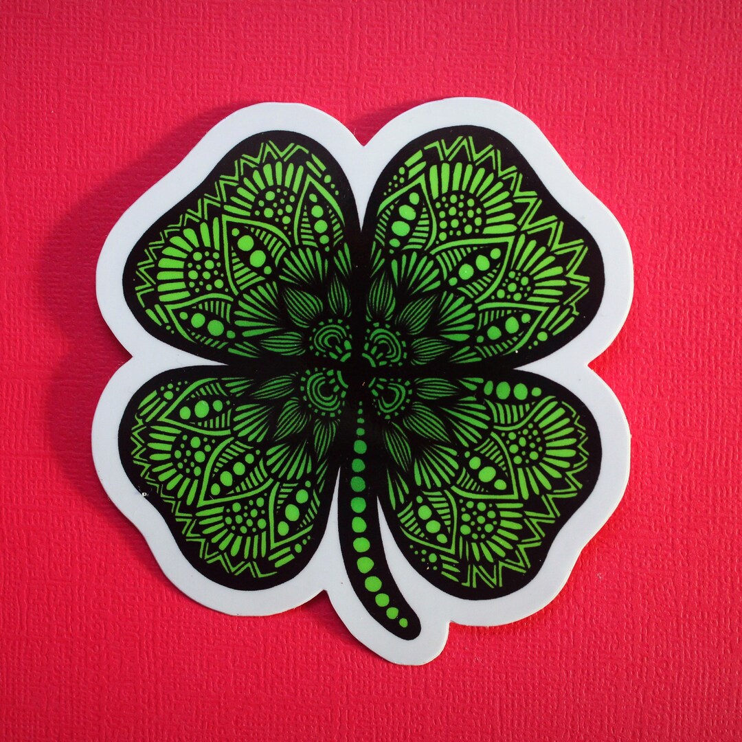Four Leaf Clover Sticker WATERPROOF - Etsy