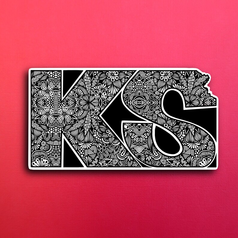 State Kansas Sticker WATERPROOF | Etsy