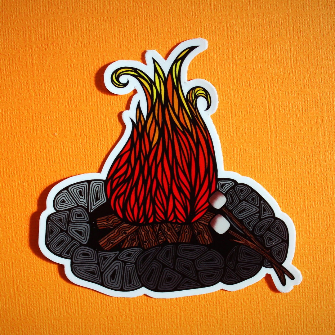 Camp Fire Sticker WATERPROOF - Etsy