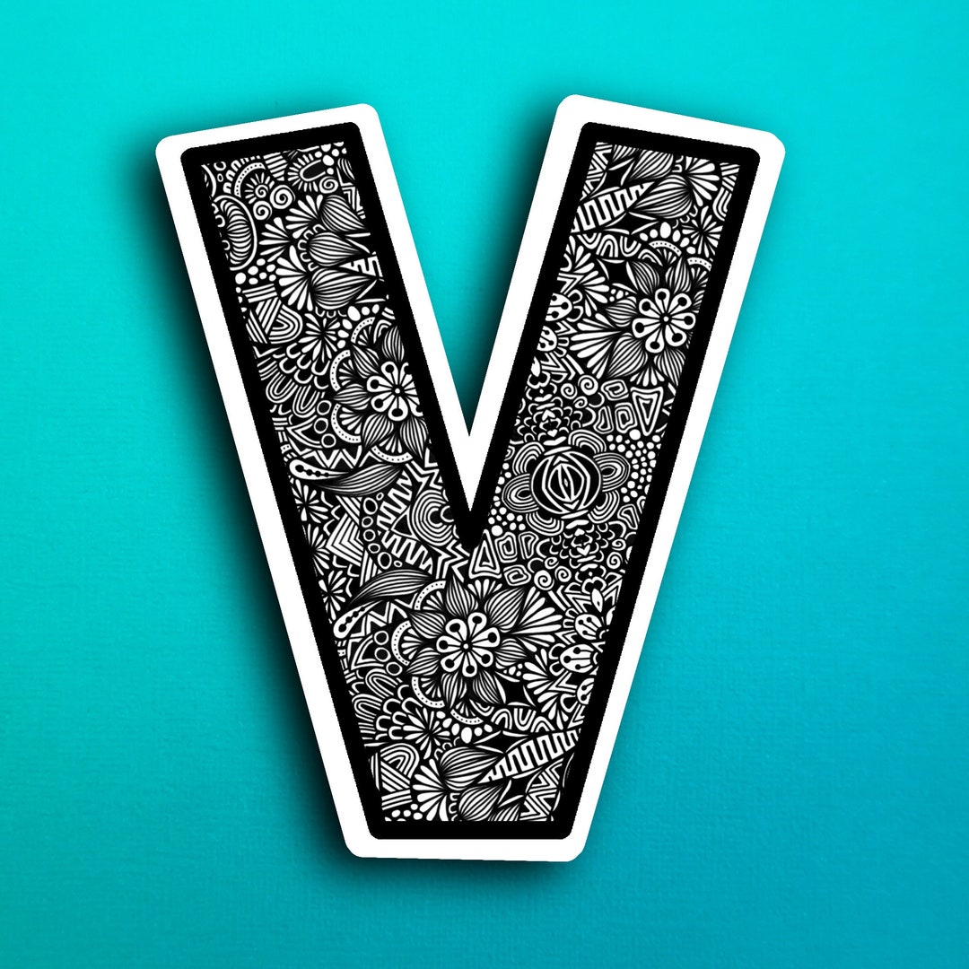 Small Block Letter V Sticker WATERPROOF - Etsy