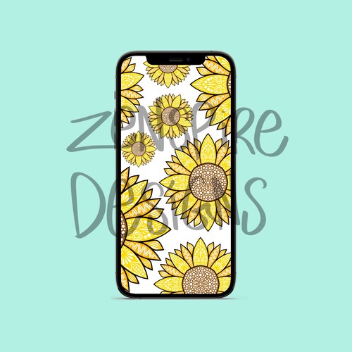 Sunflower and Bees Phone Wallpaper - Etsy