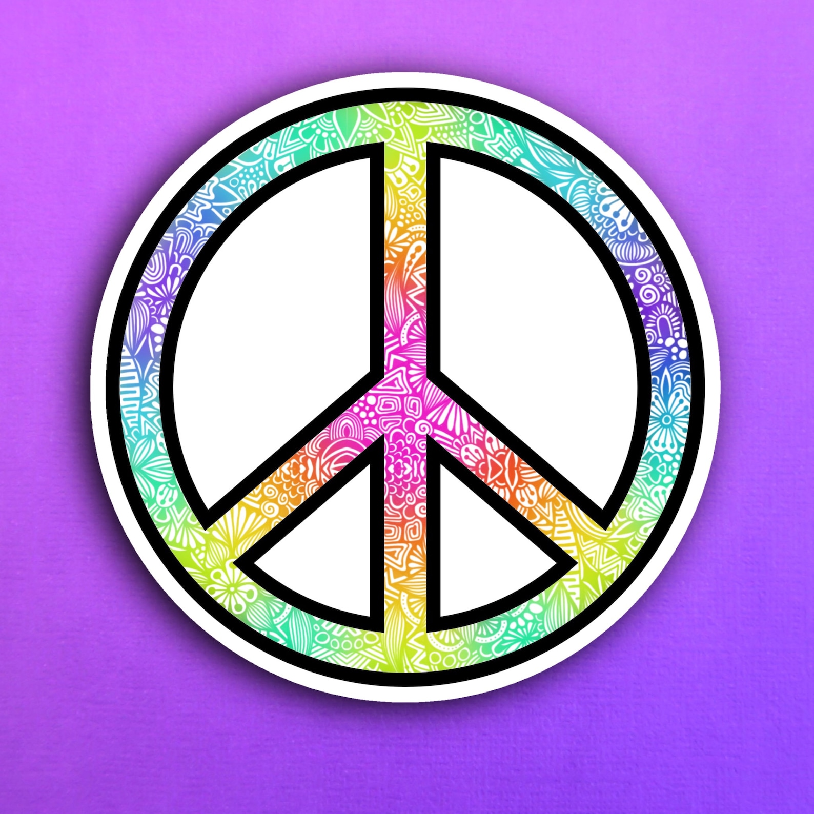 Peace Sign Sticker WATERPROOF - Etsy