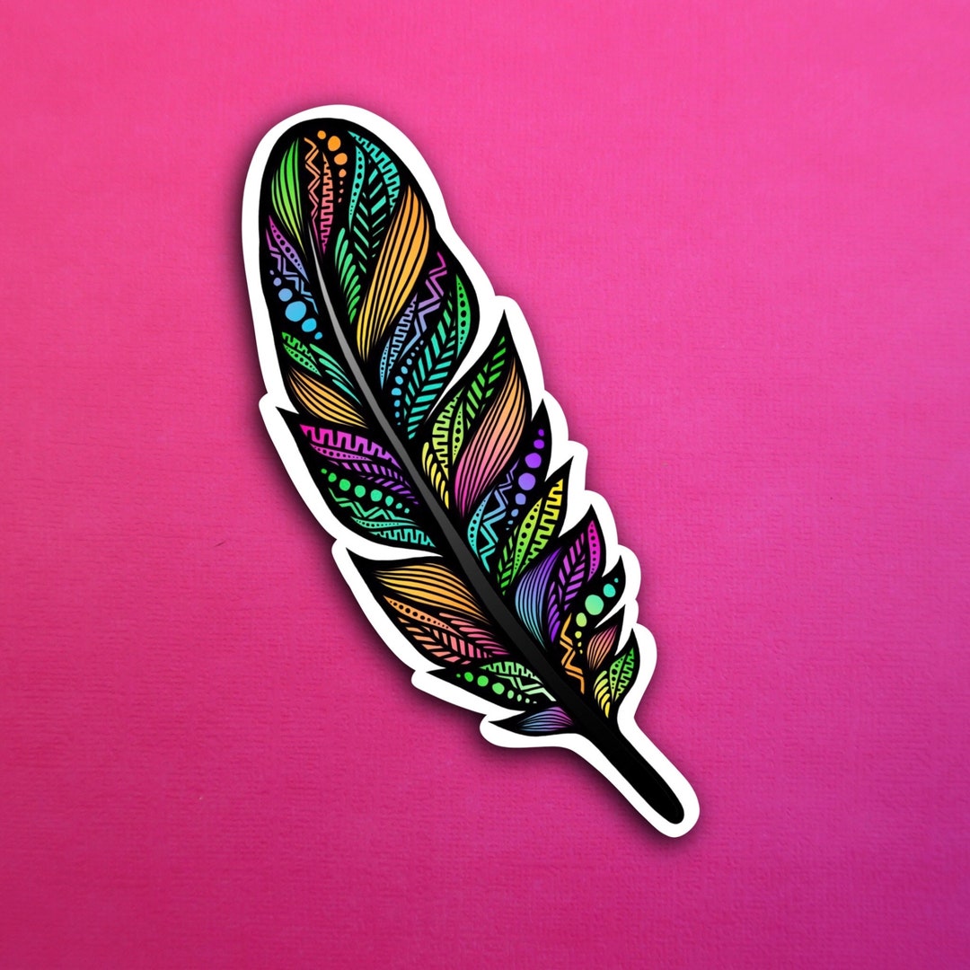 Feather Sticker WATERPROOF - Etsy
