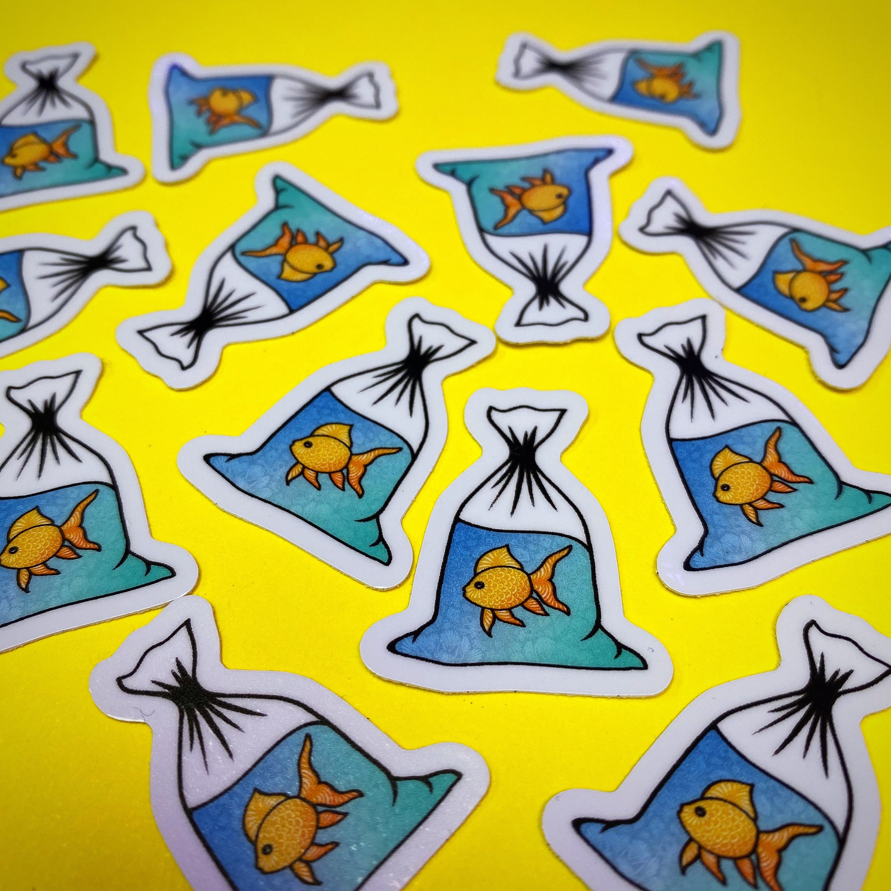 Mini Goldfish Sticker WATERPROOF | Etsy