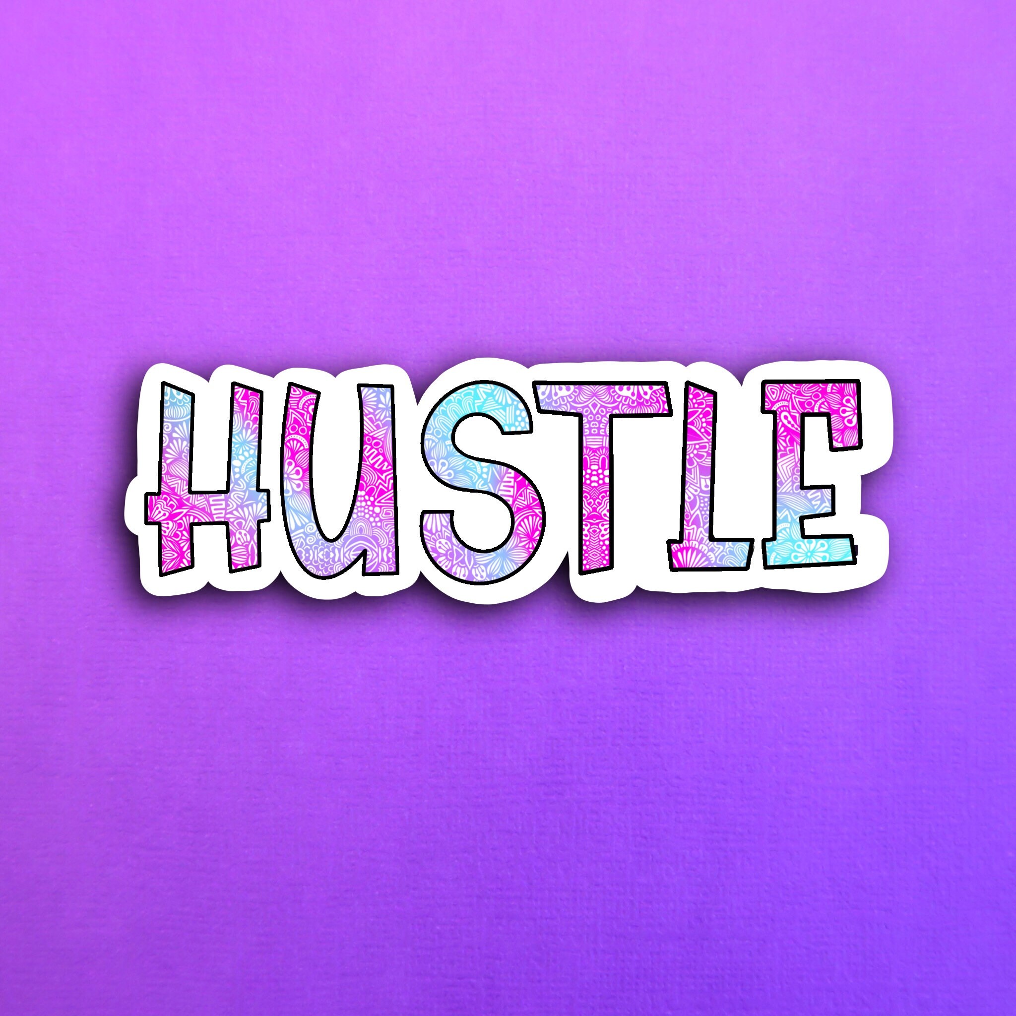 Pink Hustle Sticker WATERPROOF | Etsy