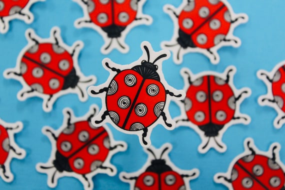 Mini Lady Bug Sticker WATERPROOF | Etsy