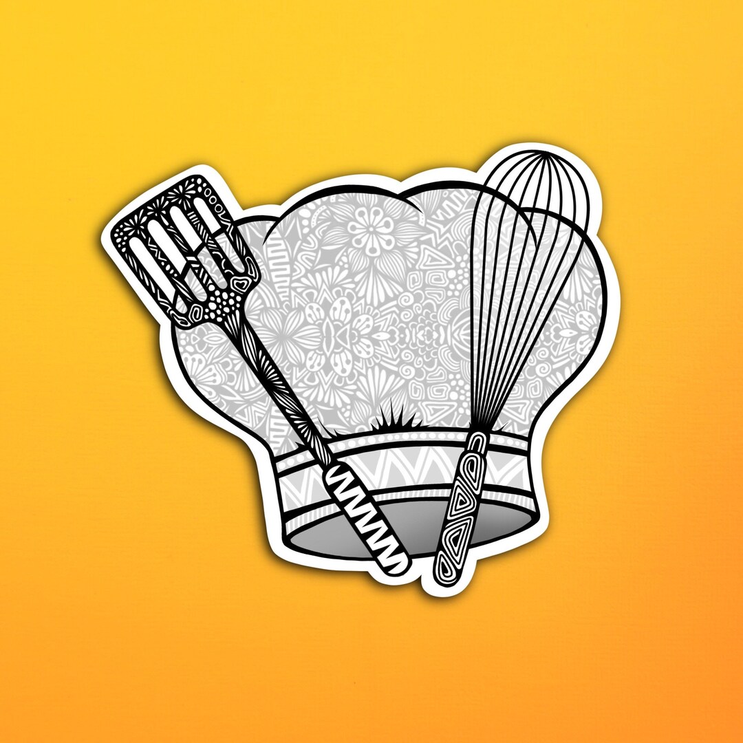 Chef Hat Sticker WATERPROOF - Etsy