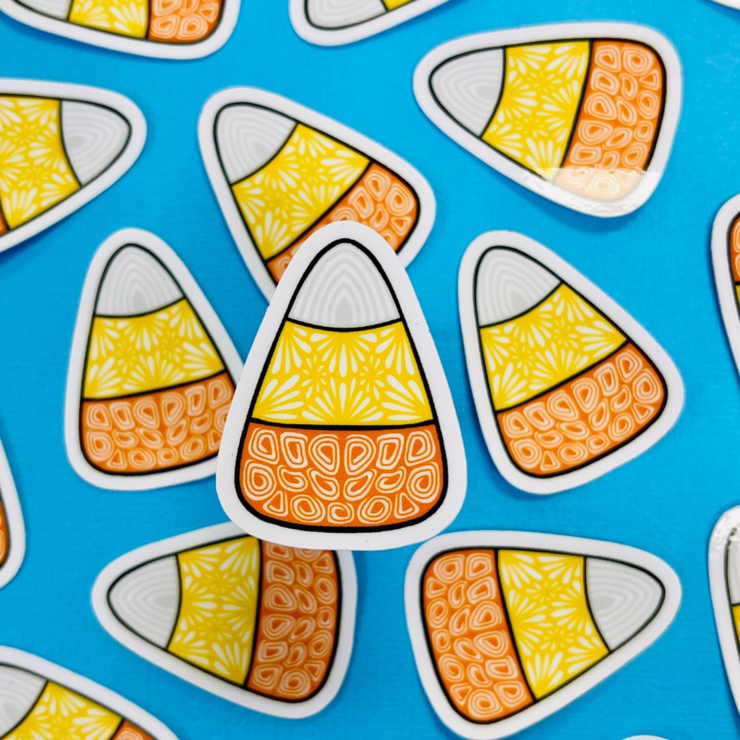 Mini Candy Corn Sticker WATERPROOF - Etsy