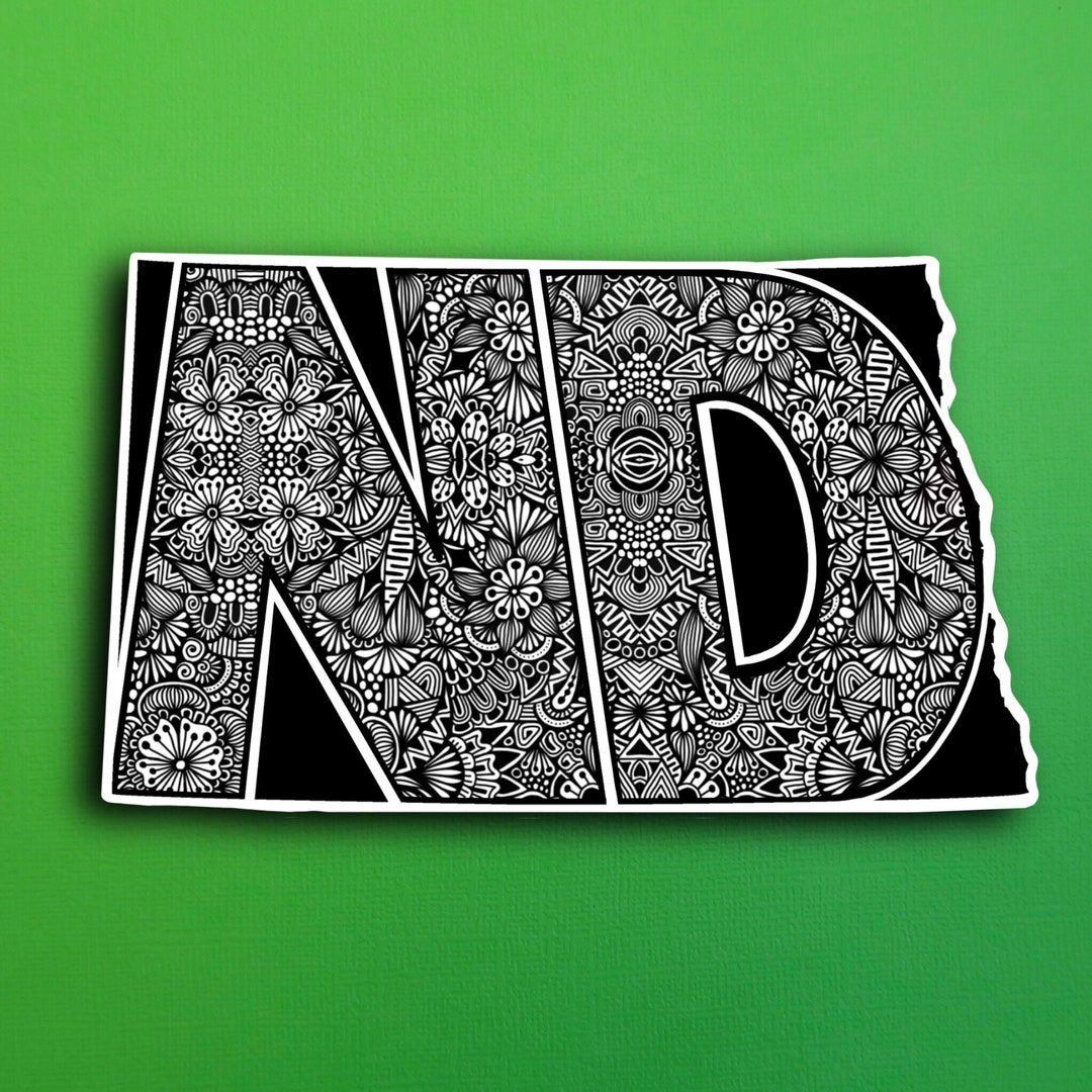 State North Dakota Sticker WATERPROOF - Etsy