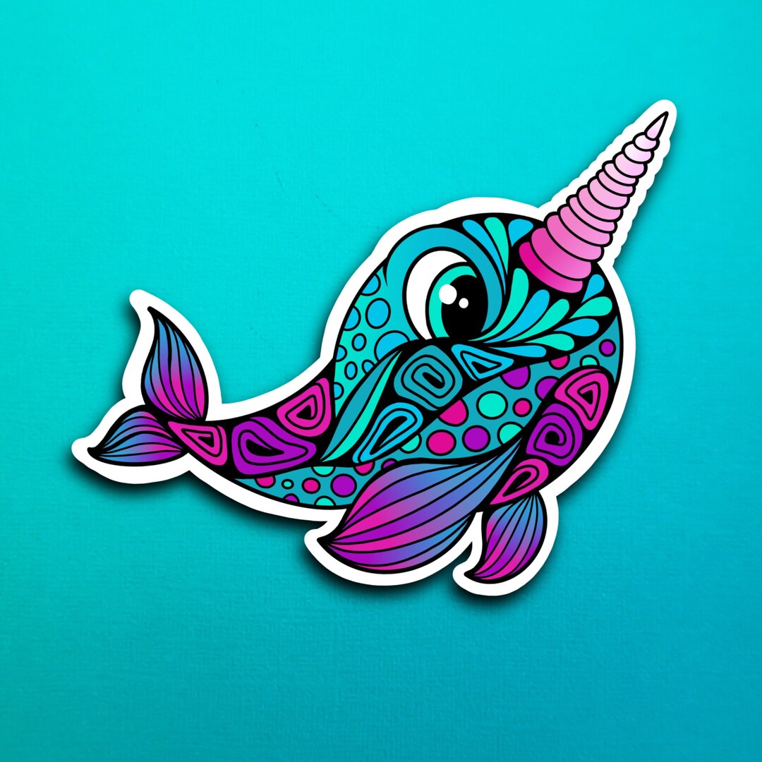 Zenimal Nina the Narwhal Sticker WATERPROOF - Etsy