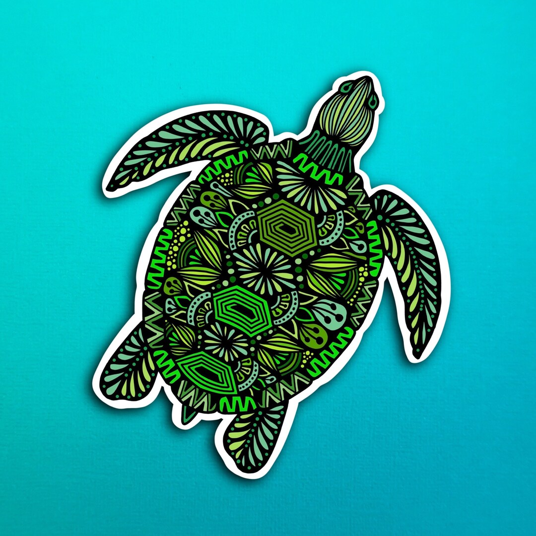 Turtle Sticker WATERPROOF - Etsy