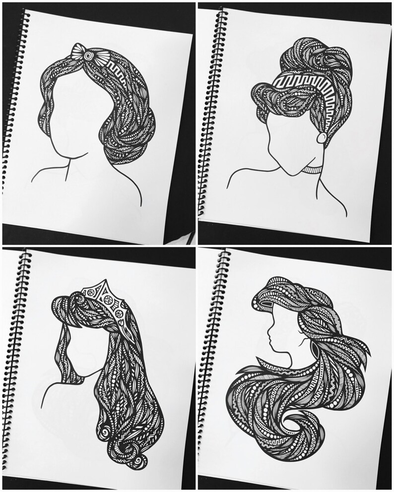 Faceless Beauty Coloring Book | Etsy