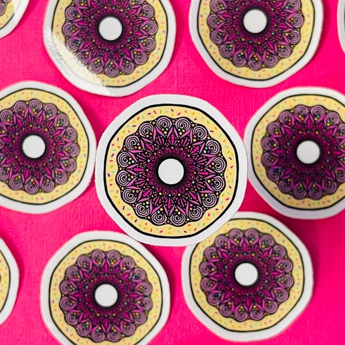 Mini Donut Sticker WATERPROOF WATERPROOF - Etsy