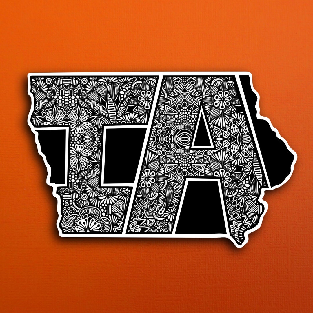 State Iowa Sticker WATERPROOF - Etsy