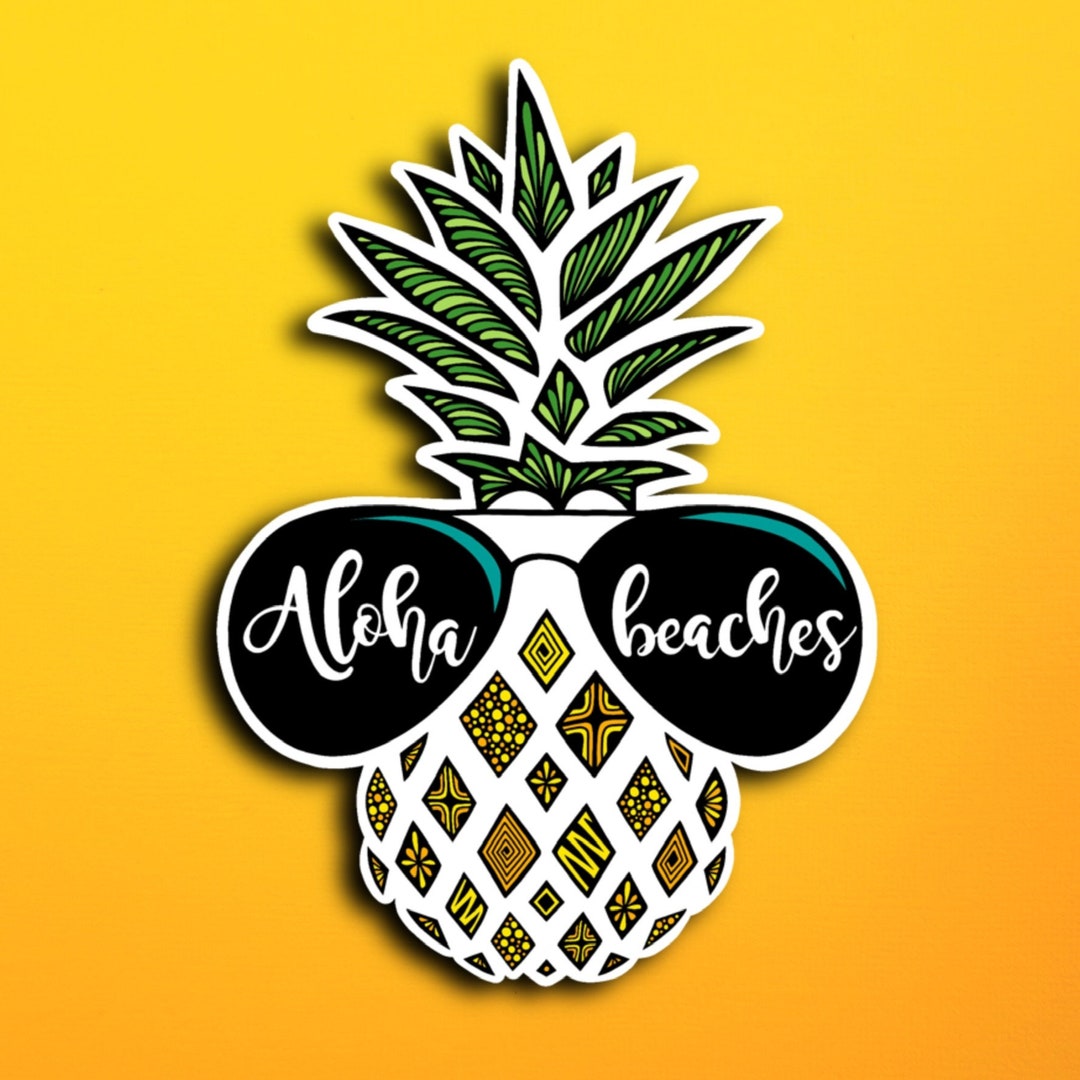 Aloha Beaches Sticker WATERPROOF - Etsy