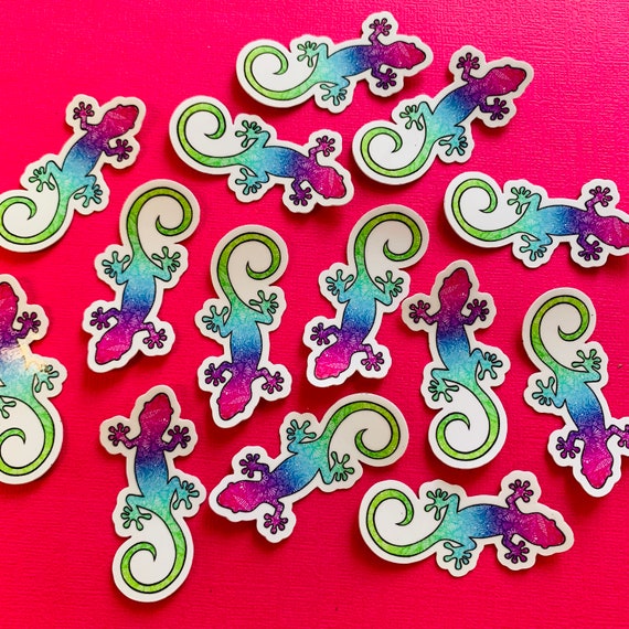 Mini Lizard Sticker WATERPROOF | Etsy