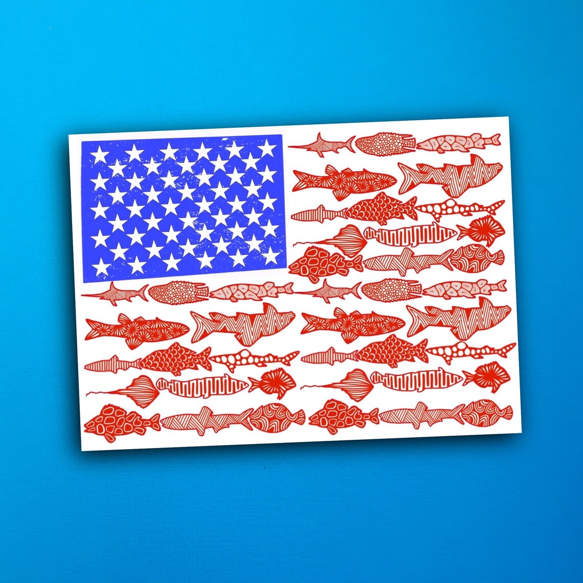 Fish Flag Sticker WATERPROOF - Etsy