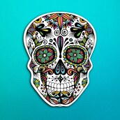 Sugar Skull Sticker WATERPROOF - Etsy