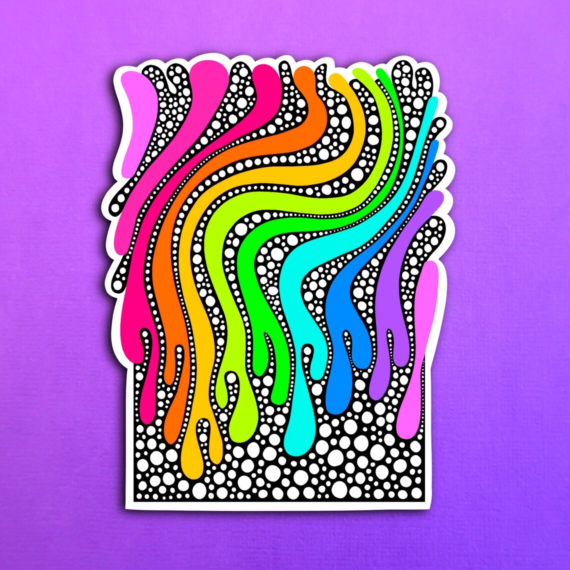 Trippy Melt Sticker WATERPROOF - Etsy