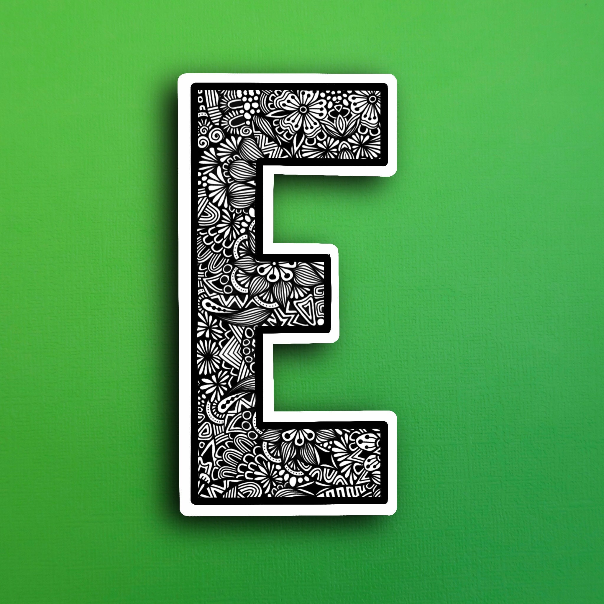 Small Block Letter E Sticker WATERPROOF 