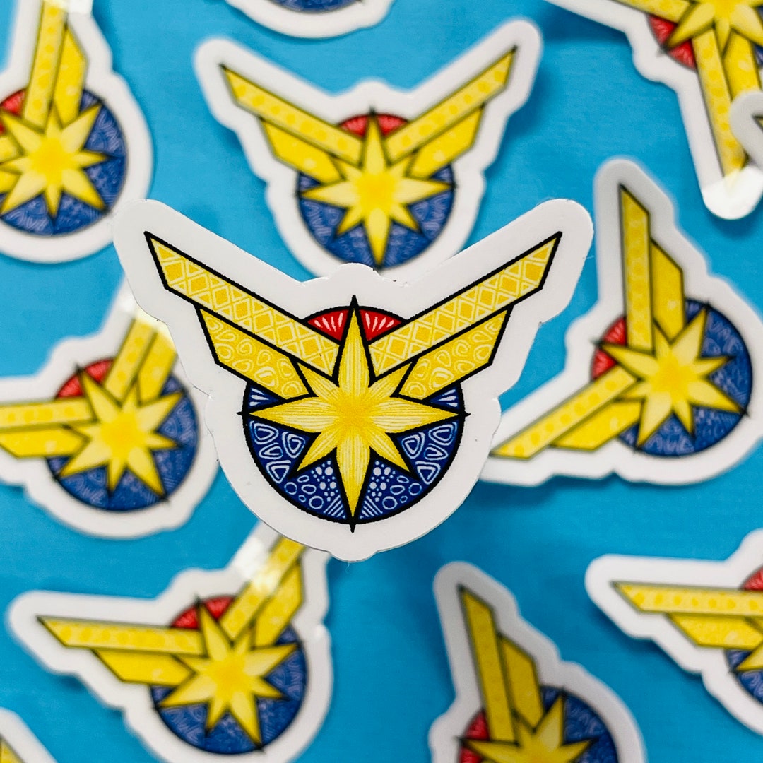 Mini Captain Marvel Sticker WATERPROOF - Etsy