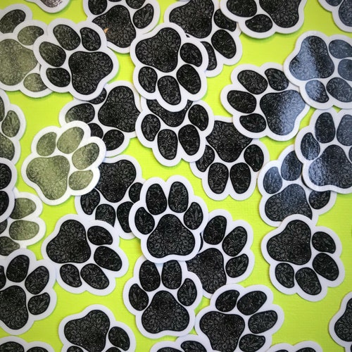 Paw Print Stickers Heart Love Paw Stickers Cat Mom Sticker | Etsy