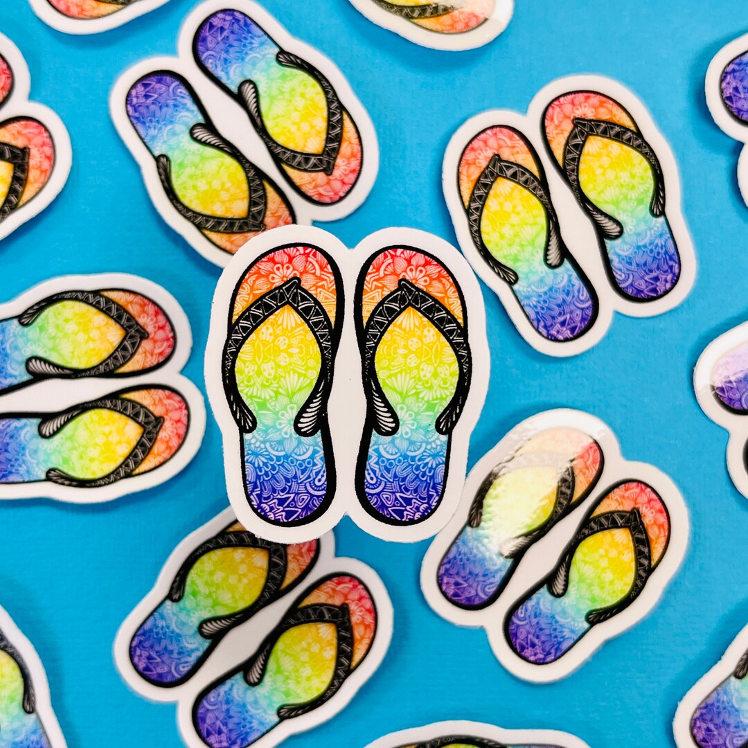 Mini Flipflop Sticker WATERPROOF - Etsy