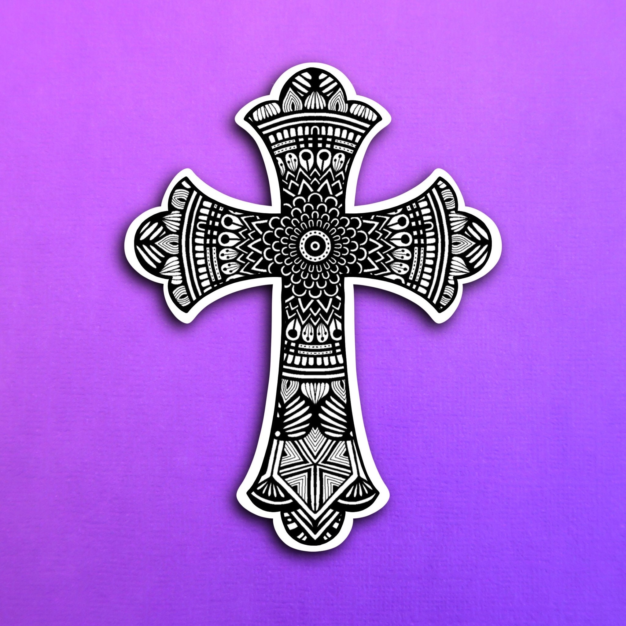 Cross Sticker WATERPROOF - Etsy