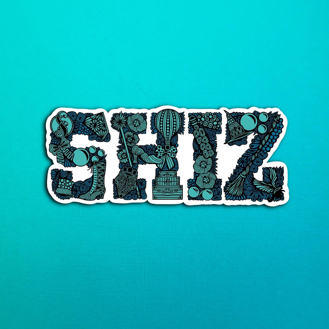 Blue SHIZ Wicked Sticker Black Outline WATERPROOF - Etsy