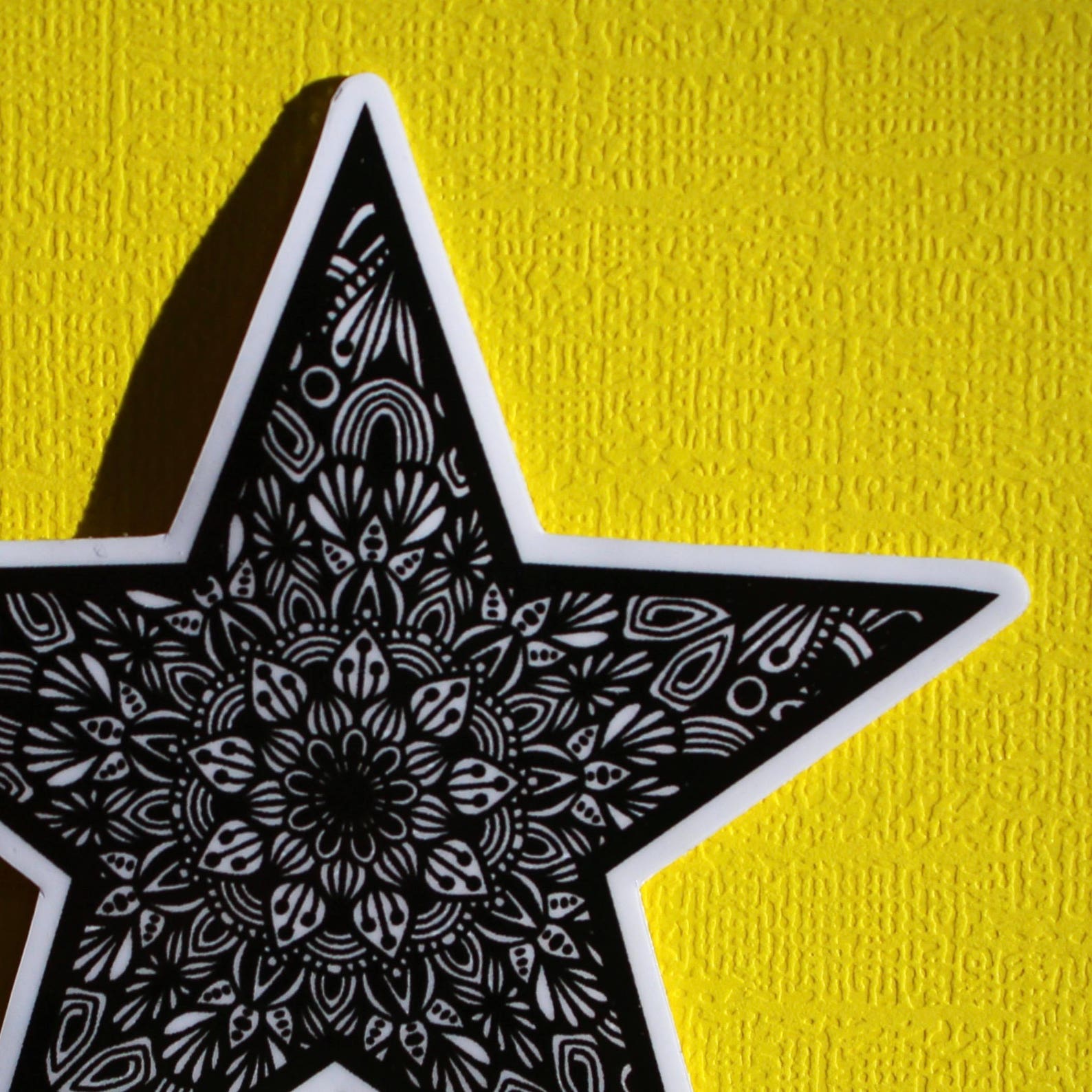 B&W Star Sticker WATERPROOF | Etsy