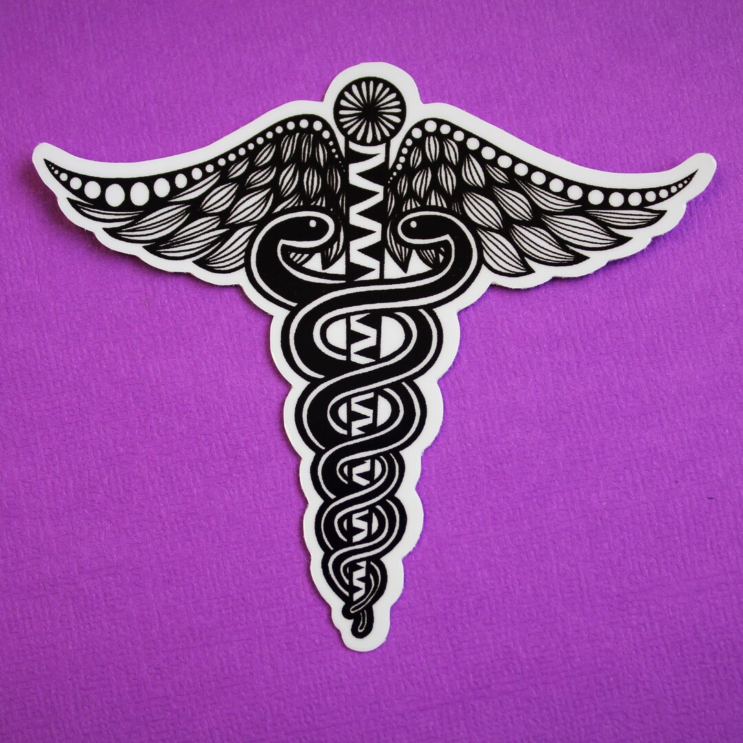 Caduceus Symbol Sticker (WATERPROOF) - Etsy