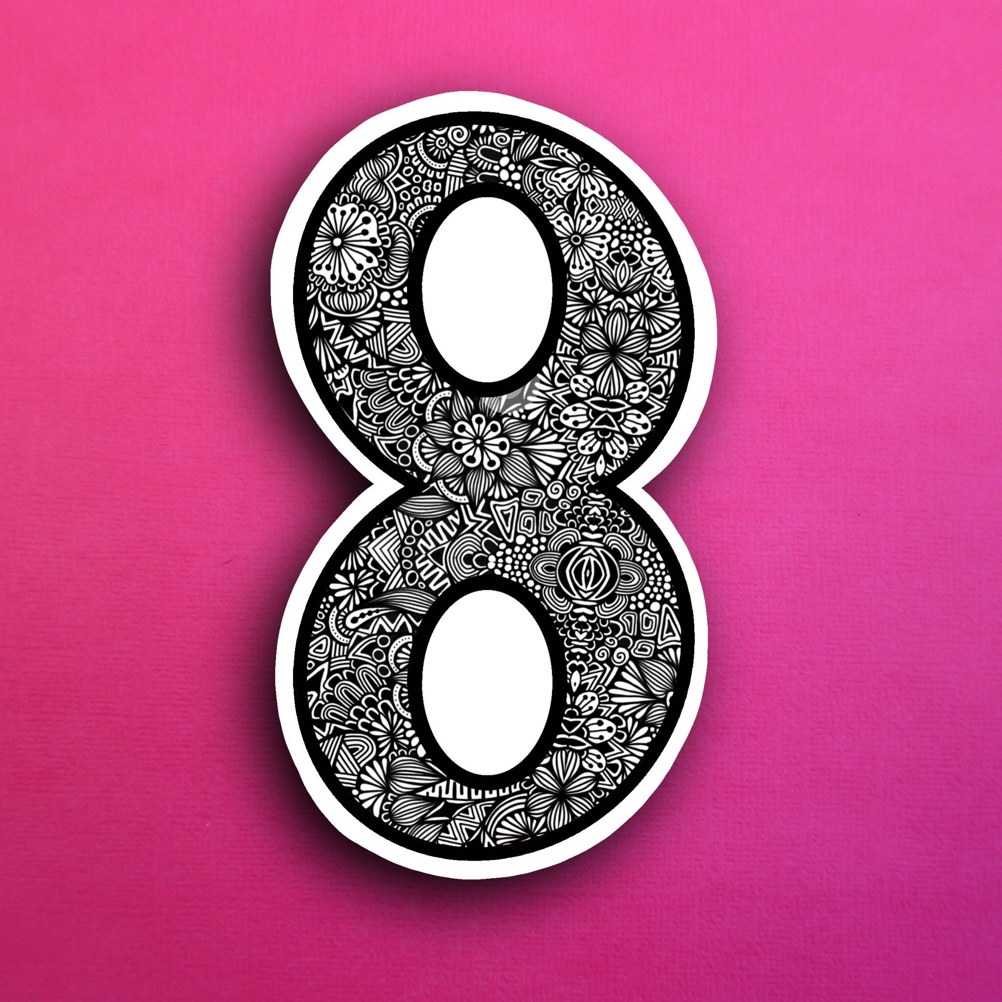 Small Block 8 Sticker WATERPROOF - Etsy