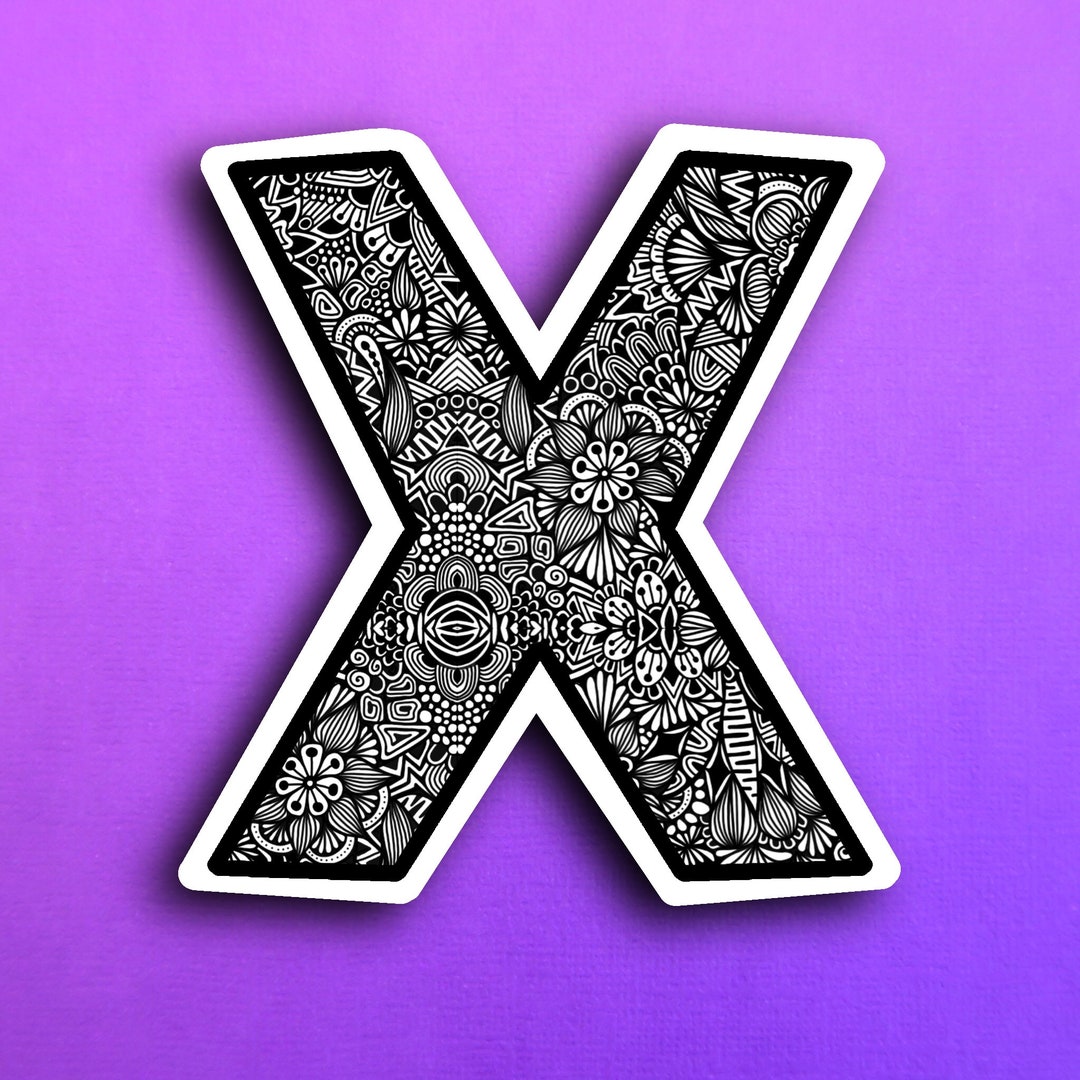 Small Block Letter X Sticker (WATERPROOF) - Etsy