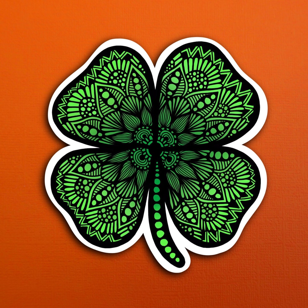 Four Leaf Clover Sticker WATERPROOF - Etsy