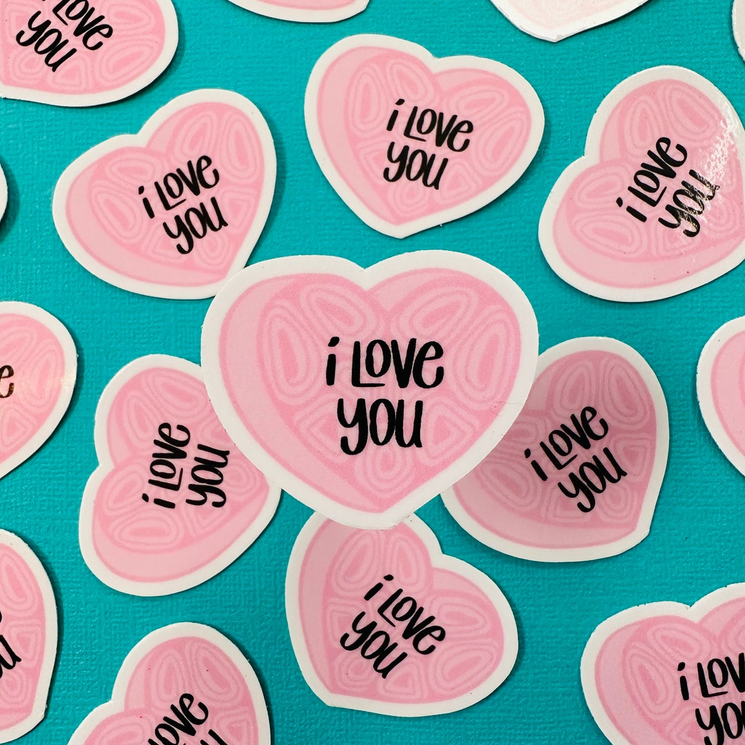 Mini I Love You Candy Heart Sticker WATERPROOF - Etsy