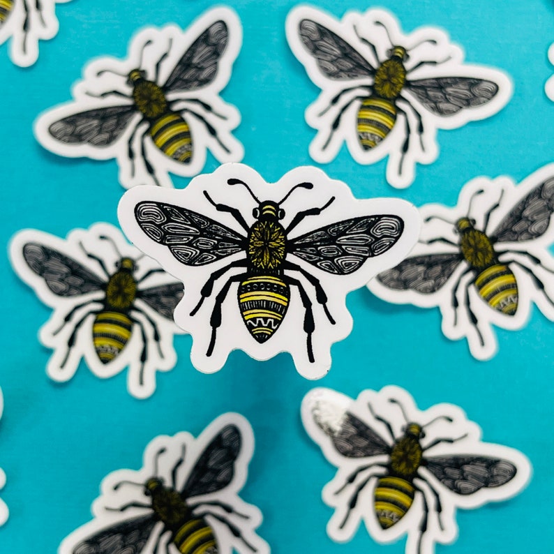Mini Bee Sticker WATERPROOF - Etsy