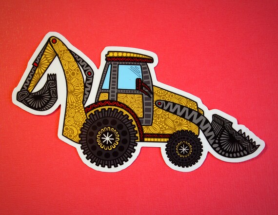 Digger Truck Sticker WATERPROOF | Etsy
