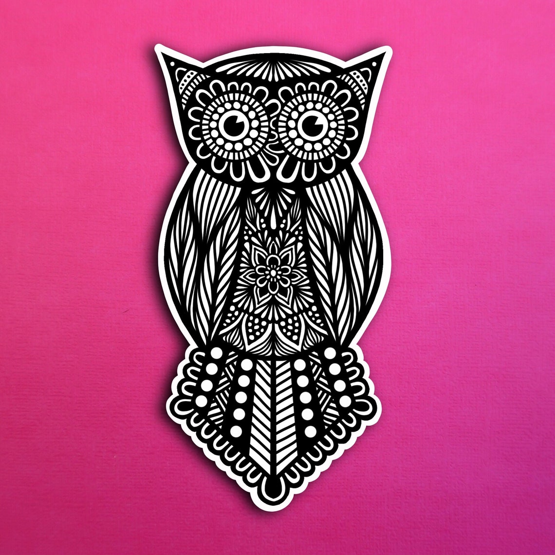 Big Eyes Owl Sticker WATERPROOF | Etsy