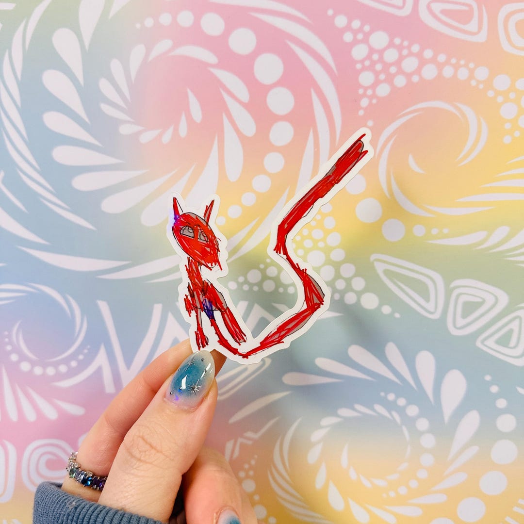 Misprinted Elis Red Pokemon Sticker WATERPROOF - Etsy