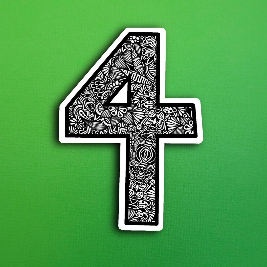 Small Block 4 Sticker WATERPROOF - Etsy