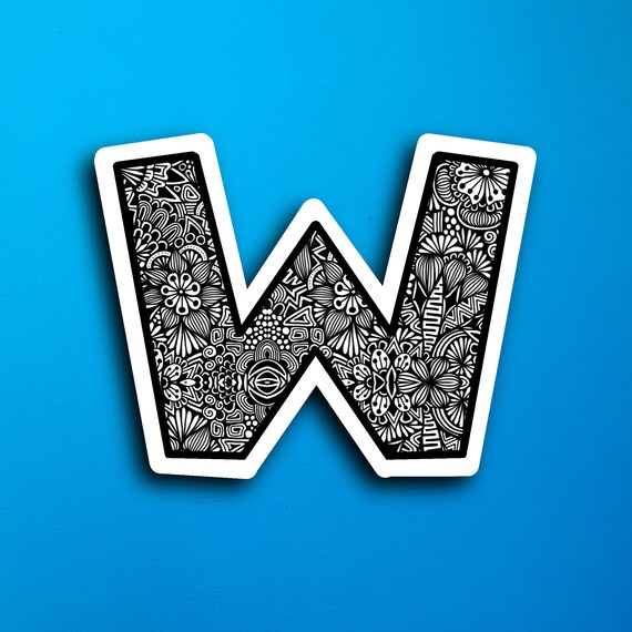 Small Block Letter W Sticker WATERPROOF | Etsy