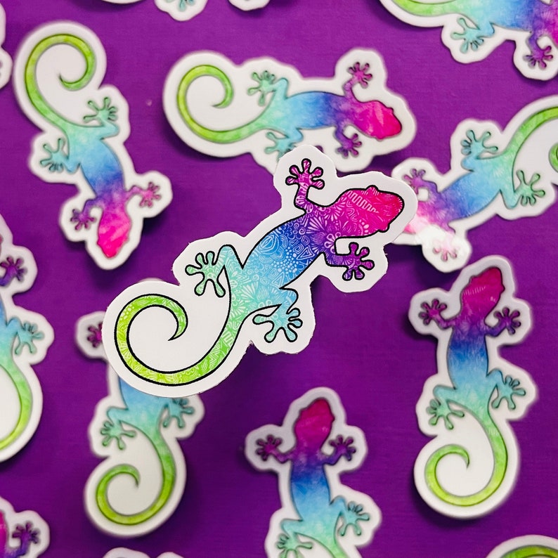 Mini Lizard Sticker WATERPROOF - Etsy