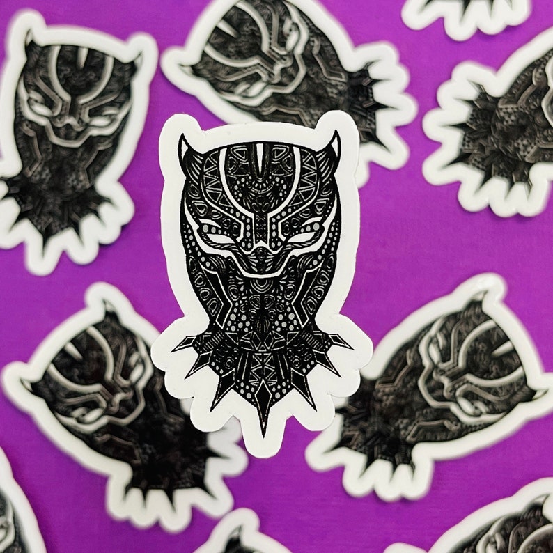 Mini Black Panther Sticker WATERPROOF - Etsy