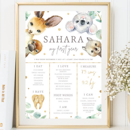 Native Australian Animals Birthday Invite PRINTABLE 1st - Etsy