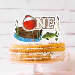 Fishing Cake Toppers, INSTANT DIGITAL DOWNLOAD, Printable O-fish-ally ...