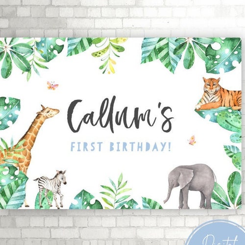 Watercolor Jungle Backdrop PRINTABLE A0 Sized DIGITAL Banner | Etsy
